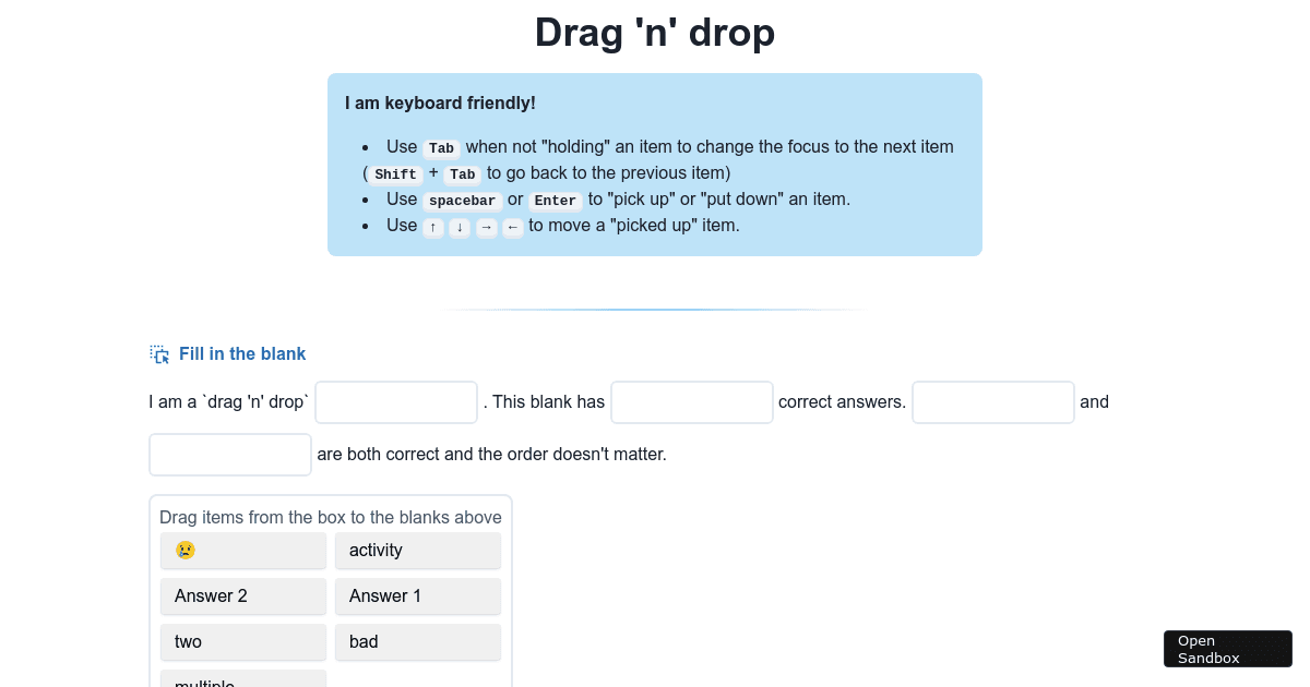 dnd-kit-fill-in-blank - Codesandbox