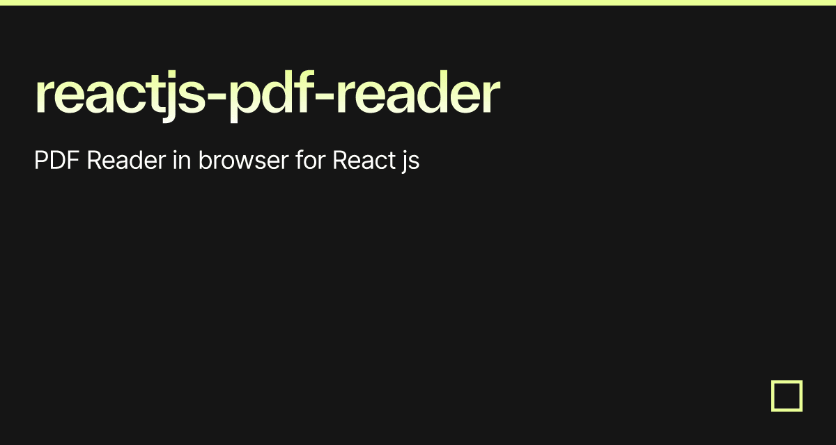 Reactjs Pdf Reader Codesandbox