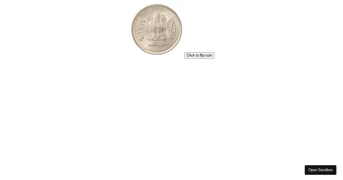Flip Coin - React js - Codesandbox