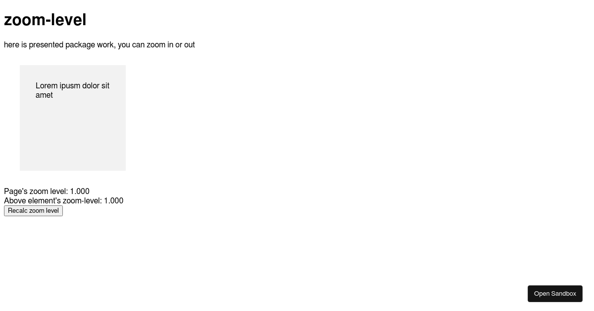 zoom-level live example (forked) - Codesandbox