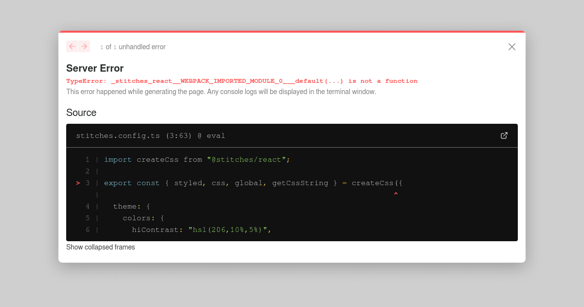 Stitches CI: Next.js - Codesandbox