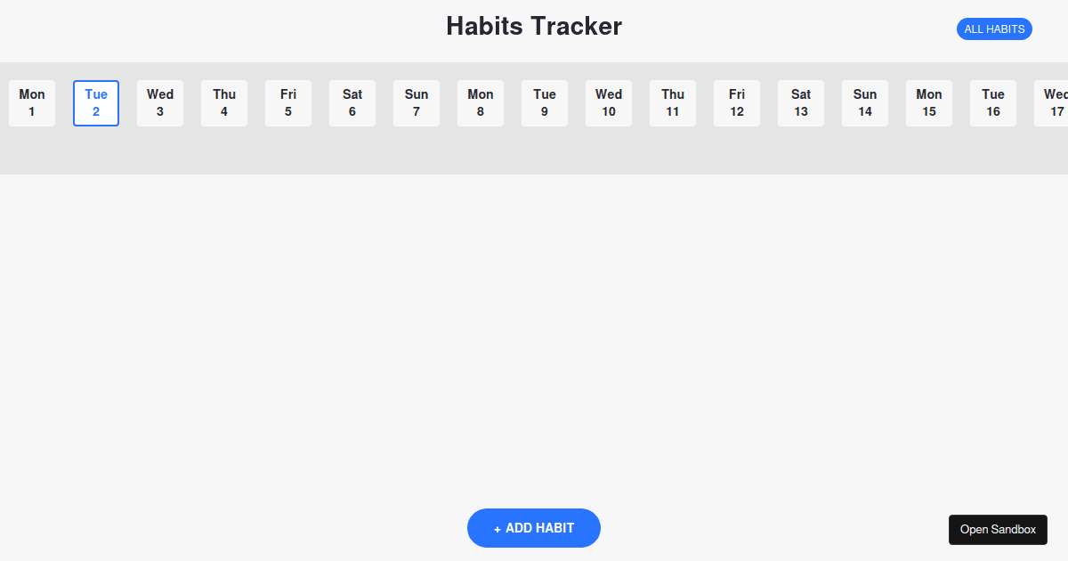 Habit-tracker-project (forked) - Codesandbox Habit-tracker-project (forked) - Codesandbox
