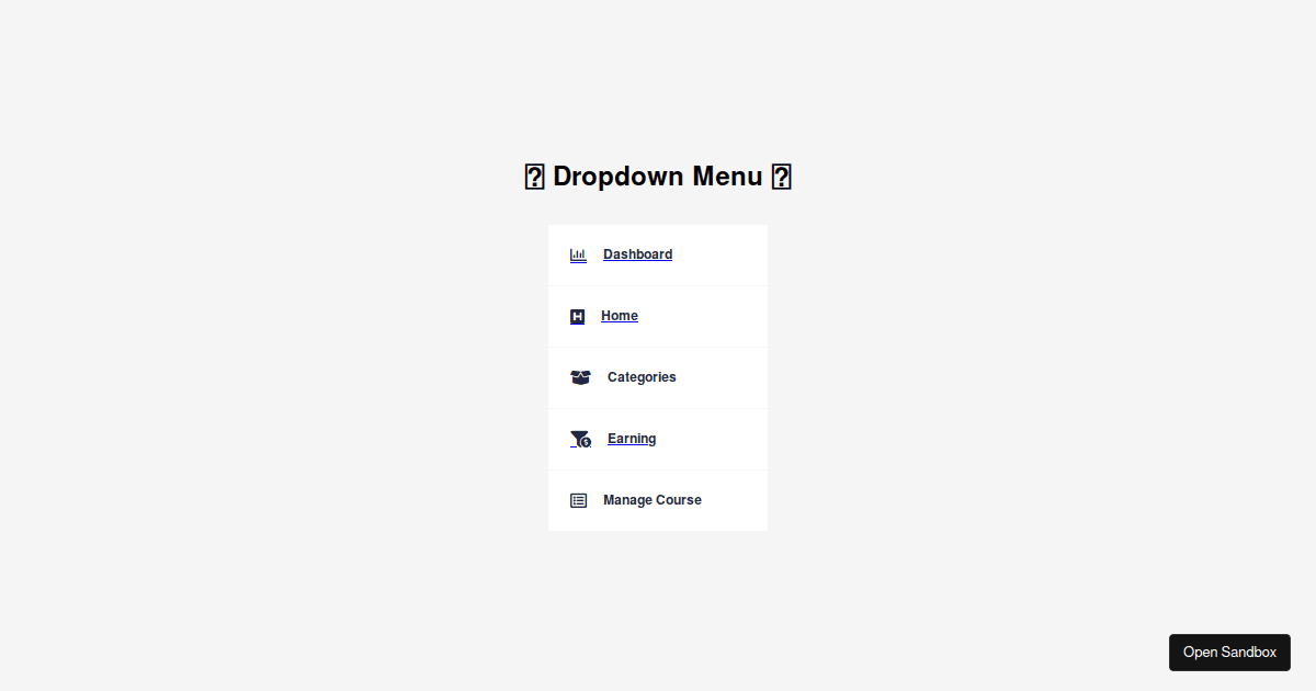 Make Dropdown Menu With Vanilla Javascript Codesandbox