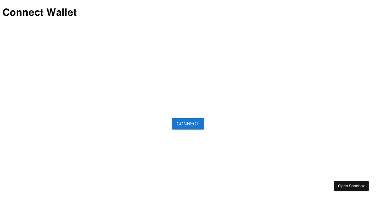 Connect wallet in front-end - Codesandbox