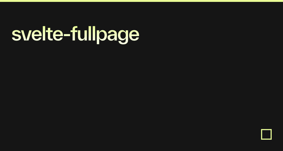 svelte-fullpage - Codesandbox