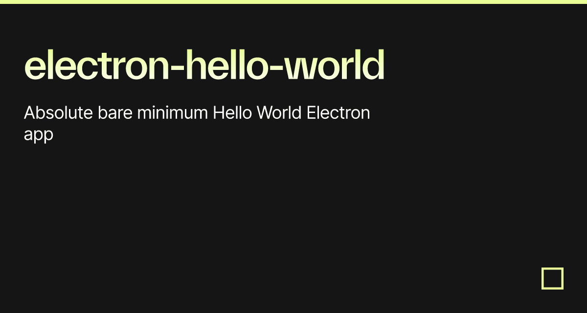 electron-hello-world - Codesandbox