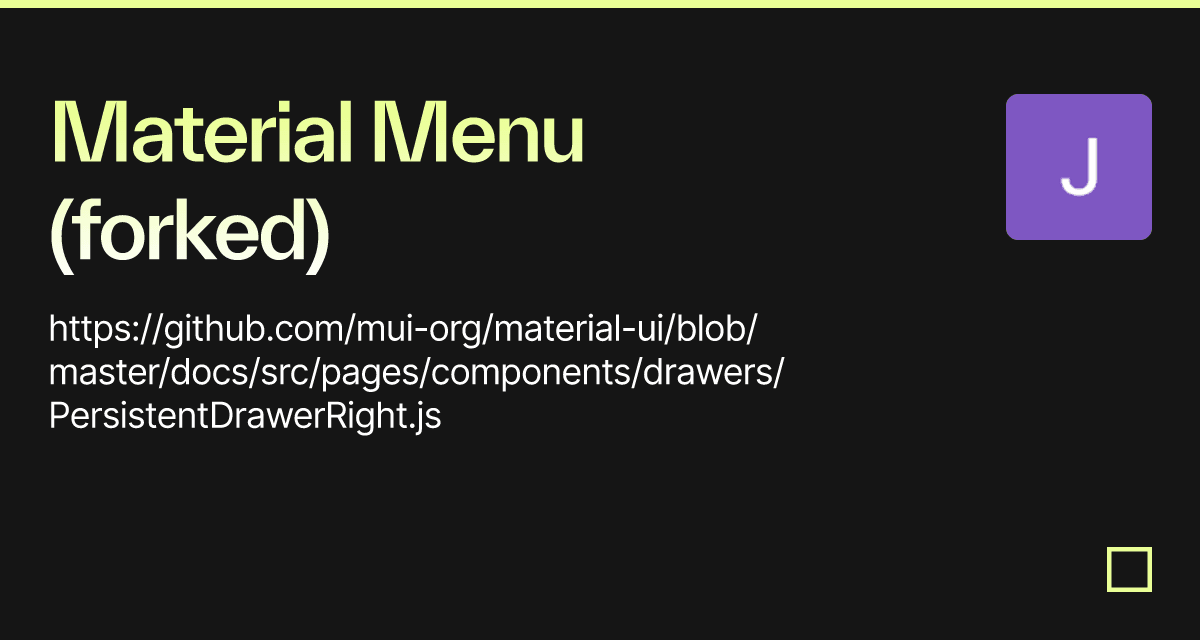 Material Menu (forked) - Codesandbox