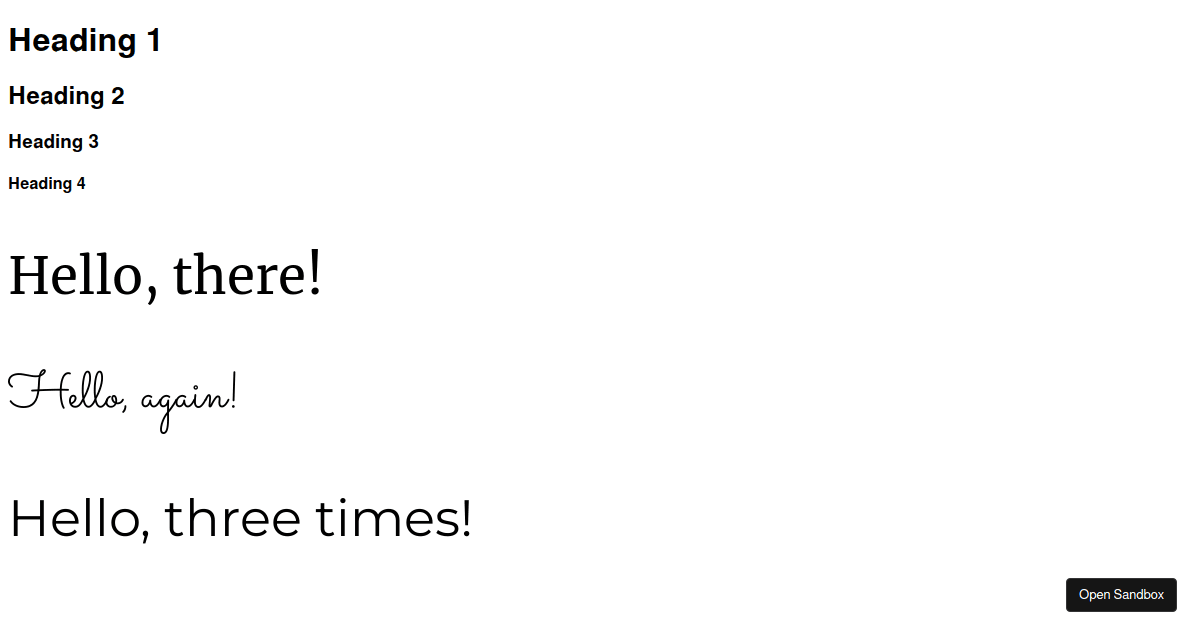 Google Fonts - Codesandbox