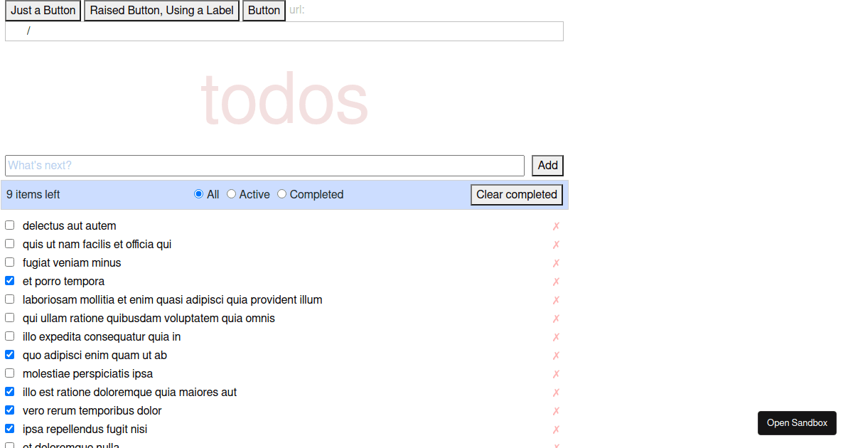 svelte Todos App - material - Codesandbox