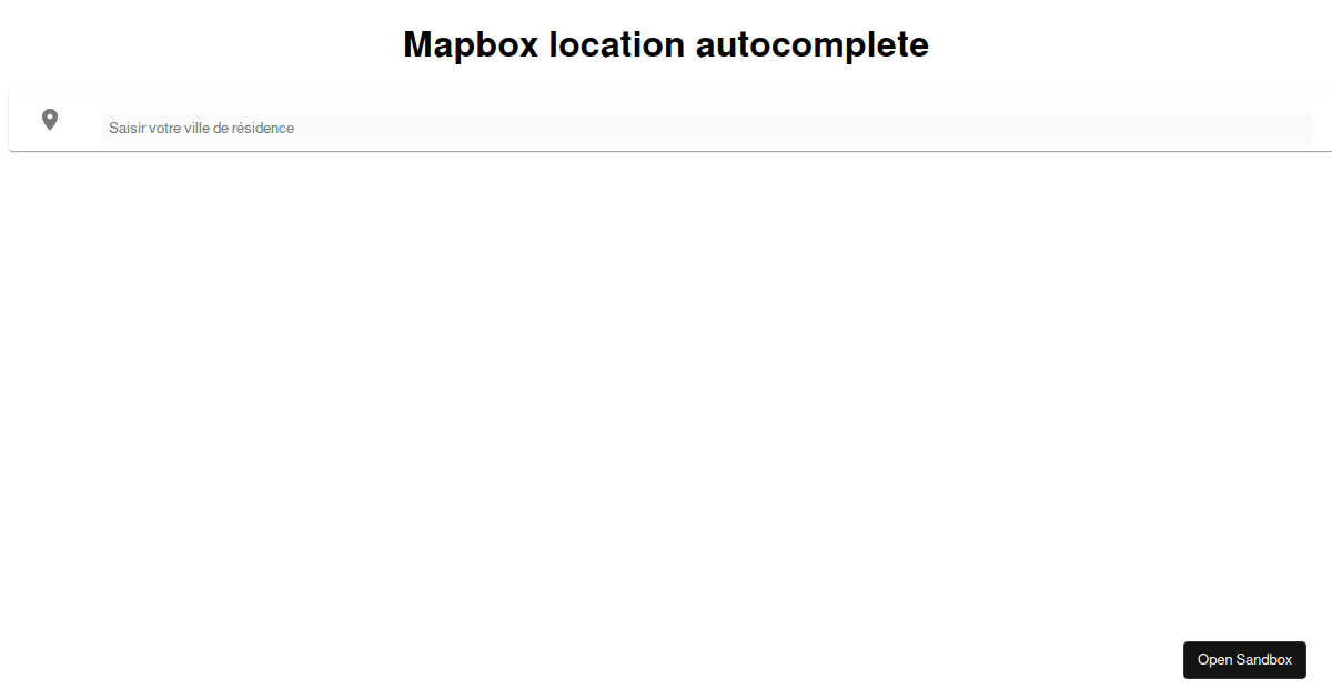 Mapbox Address Autocomplete (forked) - Codesandbox Mapbox Address Autocomplete (forked) - Codesandbox