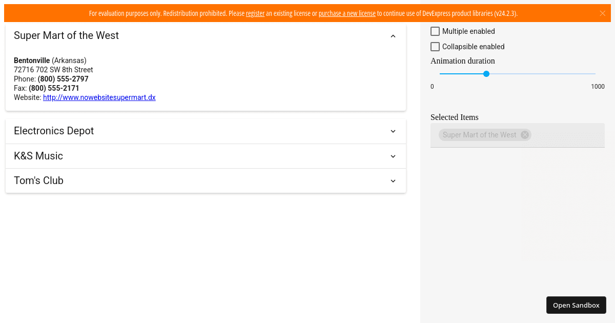 React Accordion (forked) - Codesandbox