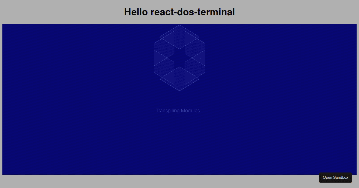 React Dos Terminal Basic Usage Codesandbox 