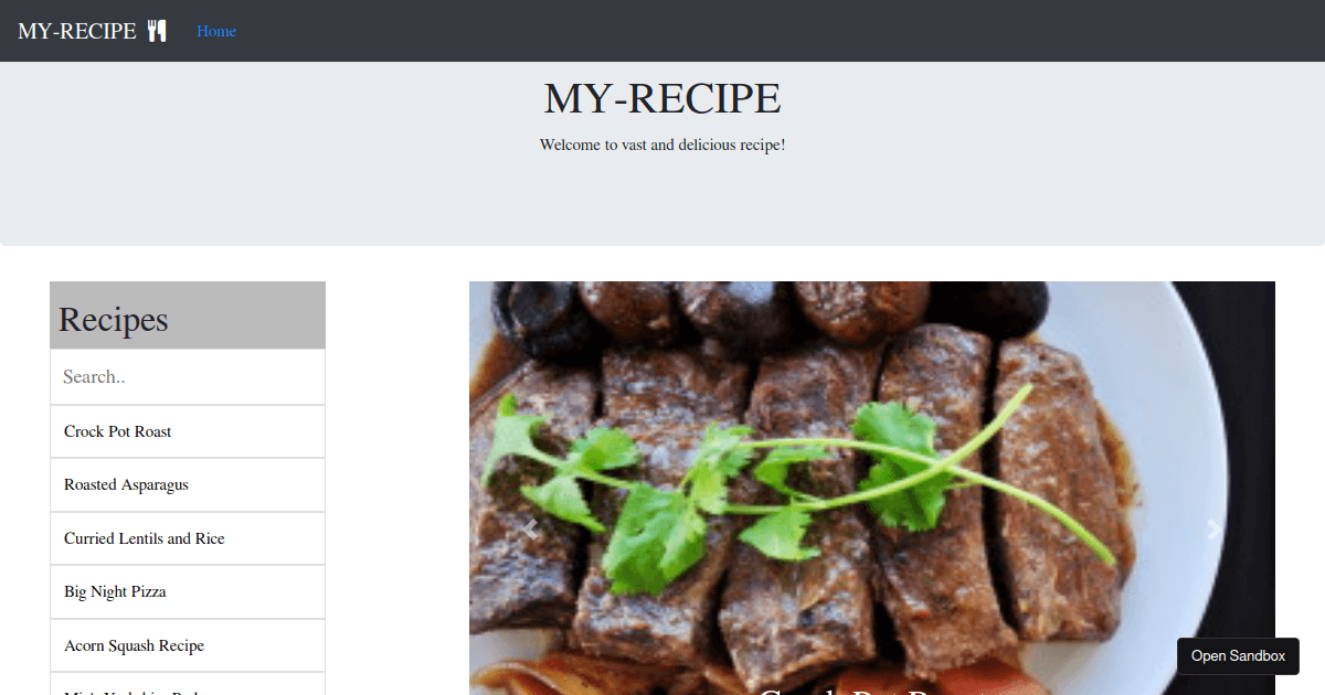 Recipe - Codesandbox