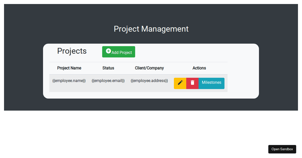 Project view(real) - Codesandbox