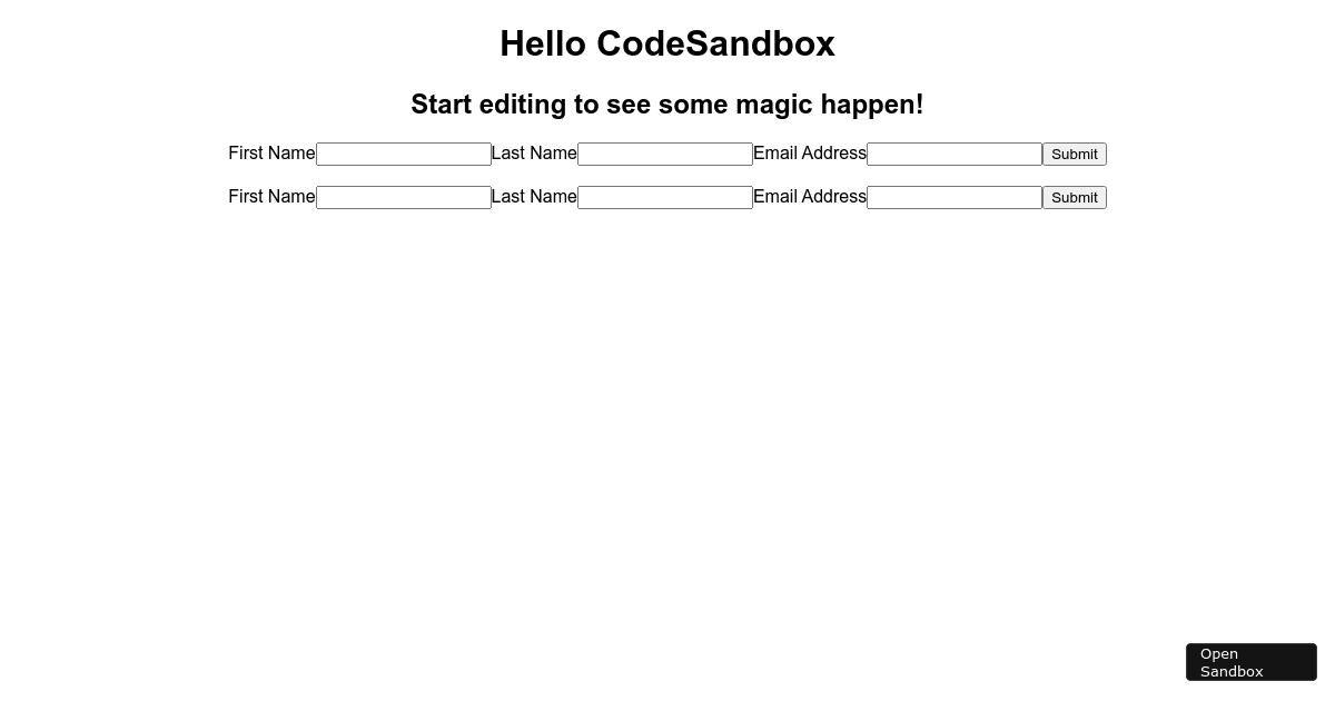 Formik, Yupを試す - Codesandbox