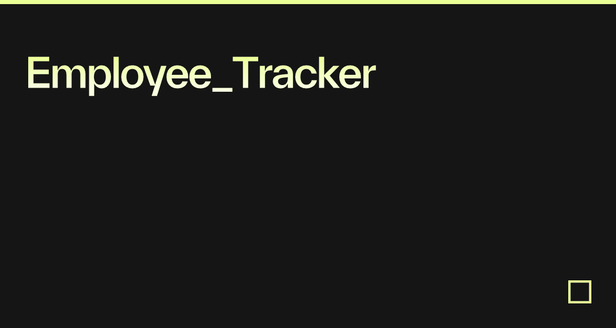 Employee_Tracker - Codesandbox