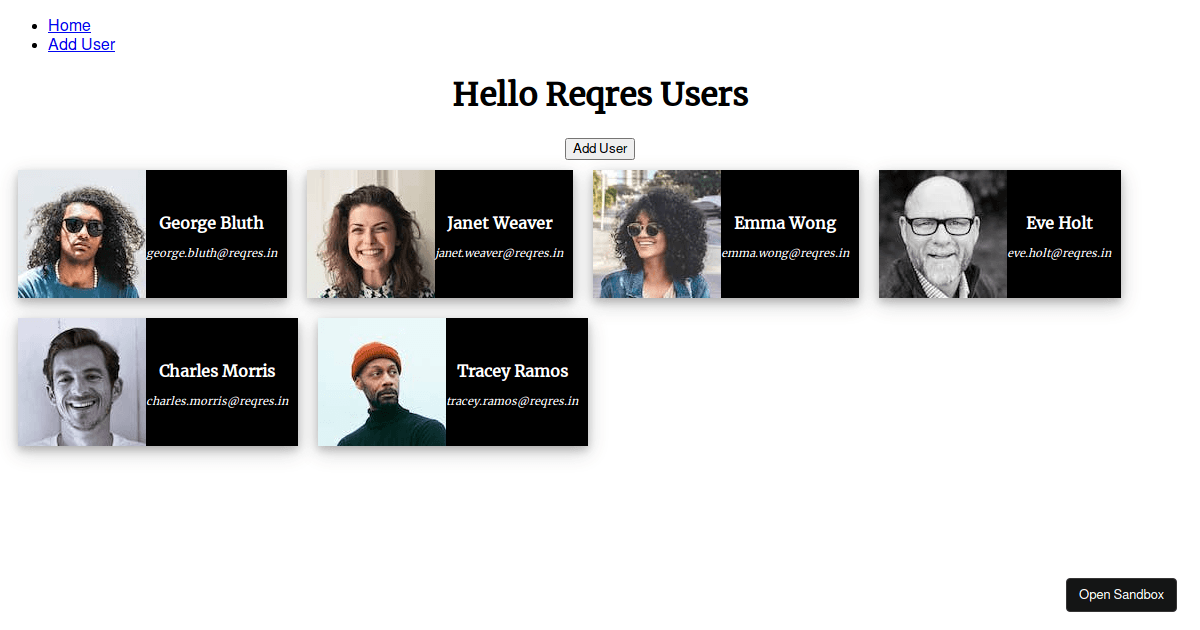 reqres-users - Codesandbox