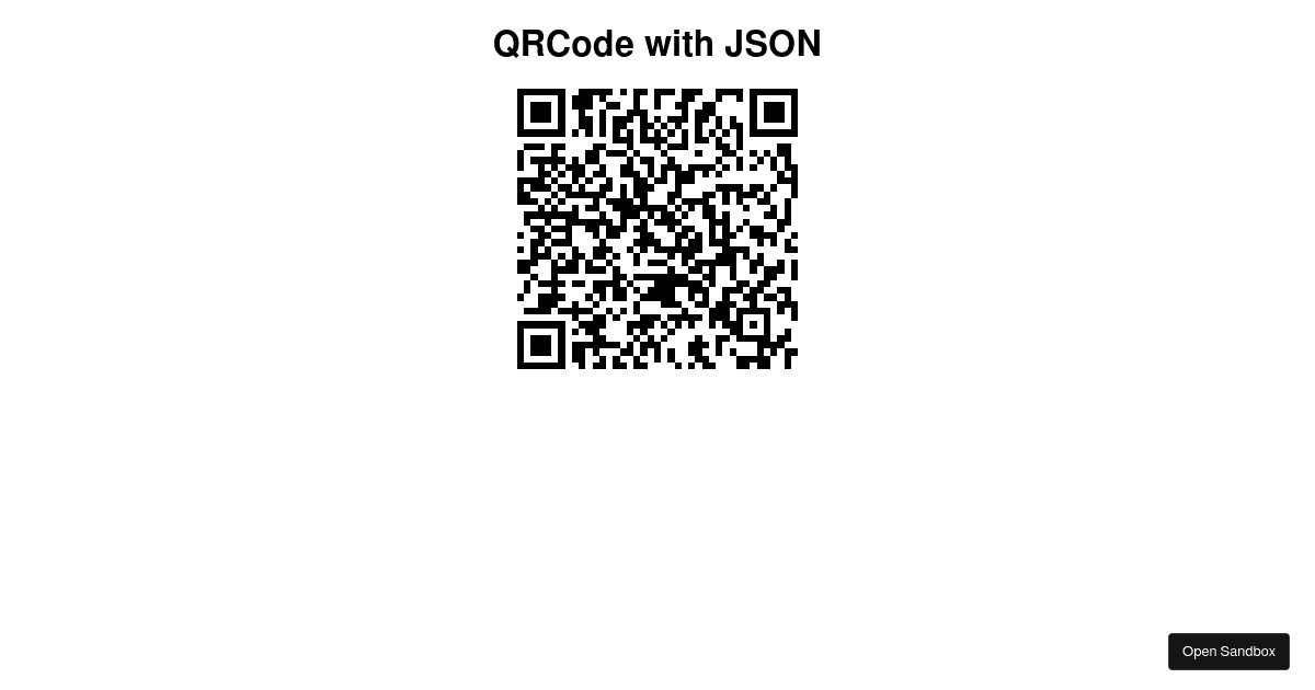 Generate Qrcode With Json Data Forked Codesandbox