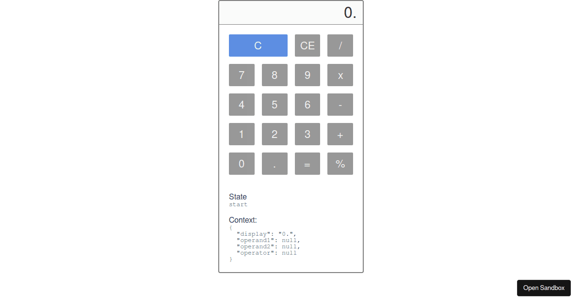 xstate-vue-calculator - Codesandbox