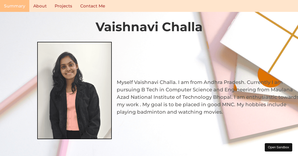 Assignment-1-Portfolio - Codesandbox