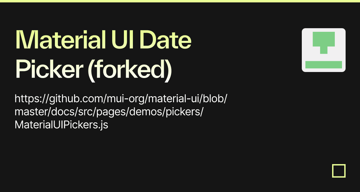 Material UI Date Picker (forked) - Codesandbox Material UI Date Picker (forked) - Codesandbox
