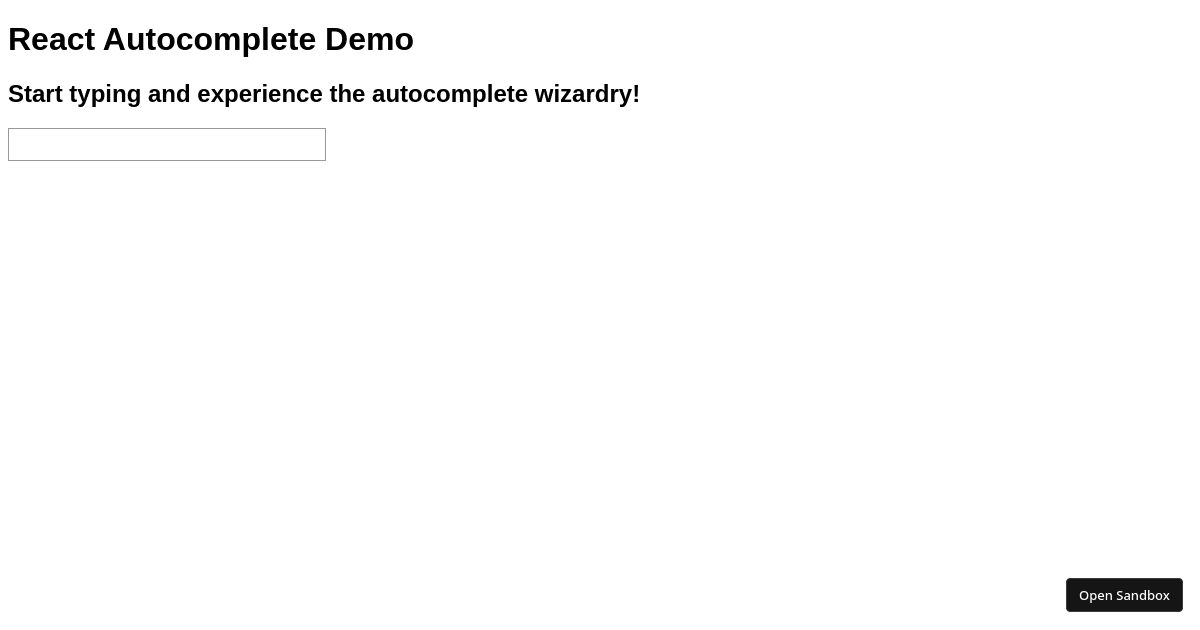 autocomplete (forked) - Codesandbox