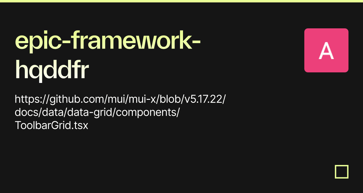 epic-framework-hqddfr - Codesandbox
