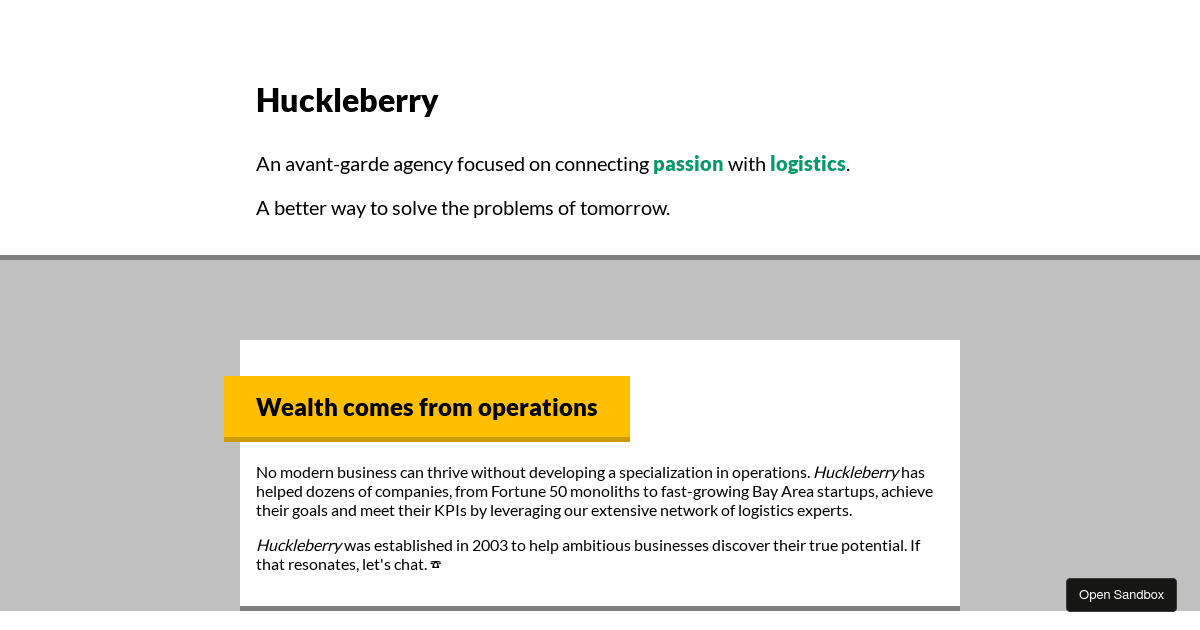 huckleberry - Codesandbox