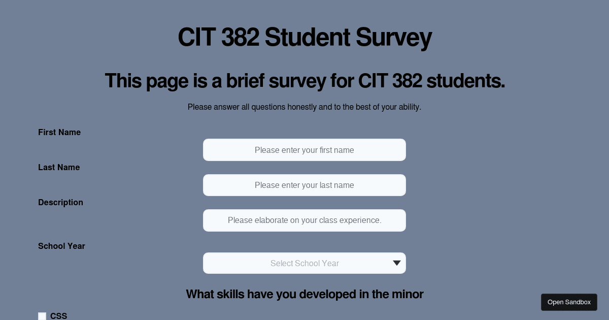 CIT382-20W-A05 - Codesandbox
