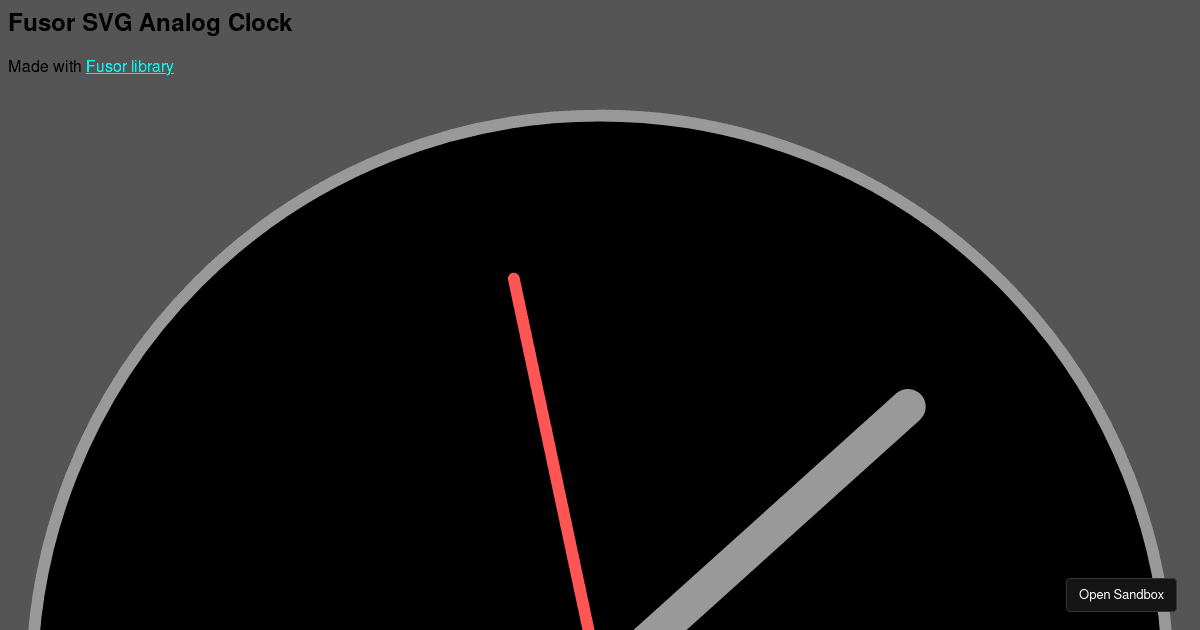 Fusor Analog Clock JSX - Codesandbox
