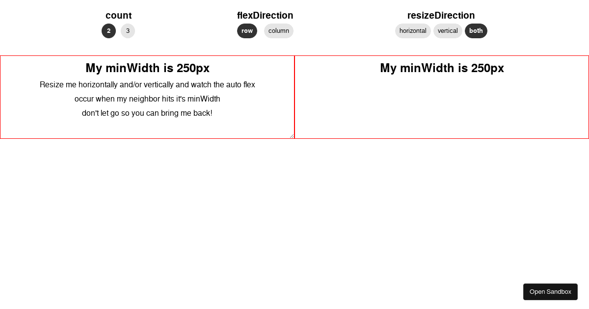 react-resizeable examples (forked) - Codesandbox