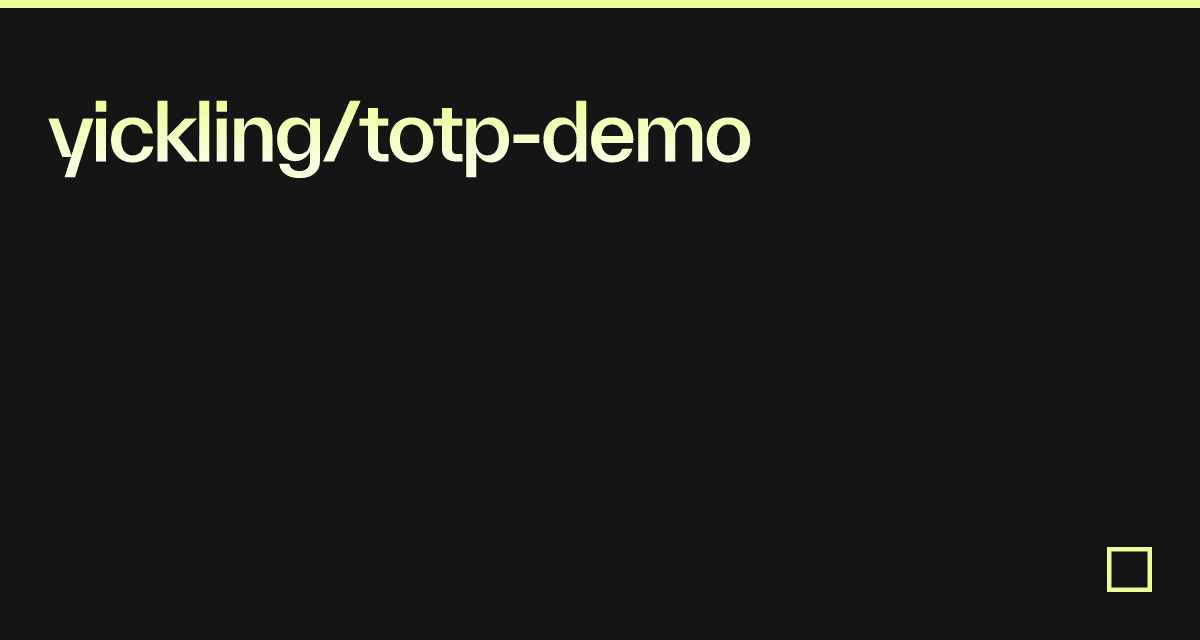 yickling/totp-demo - Codesandbox