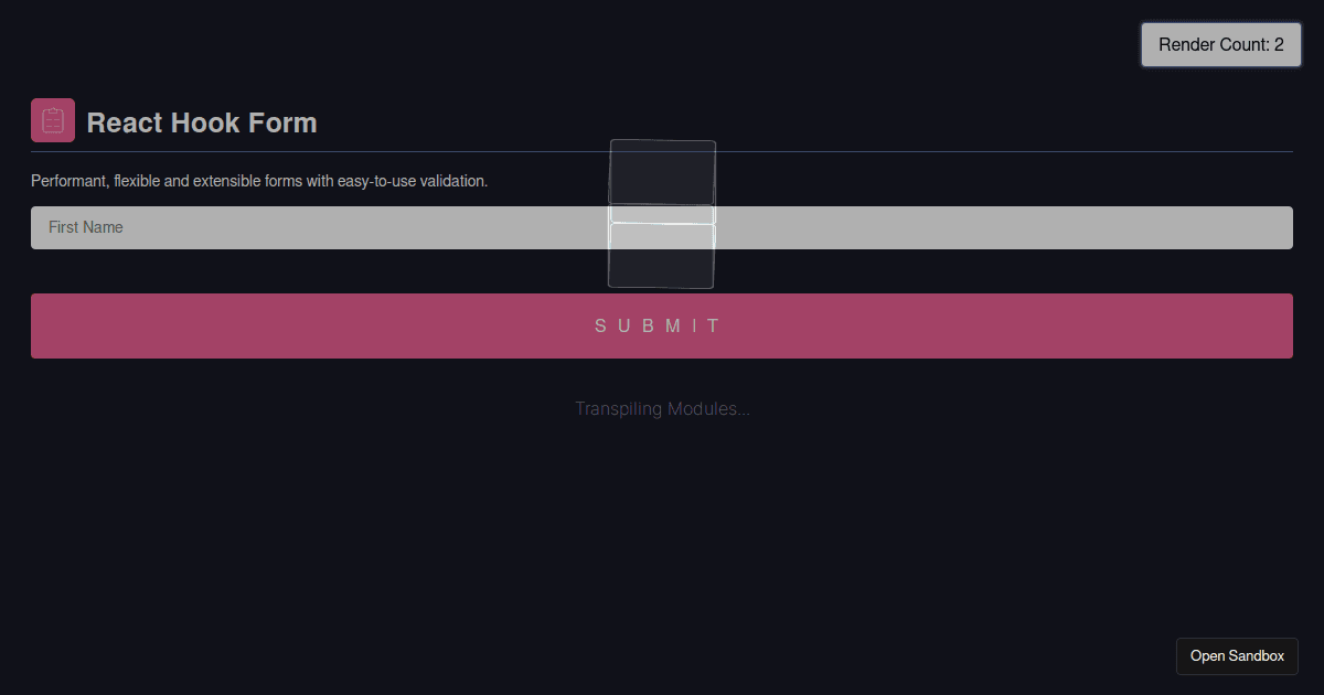 React Hook Form V7 (JS) Template - Codesandbox React Hook Form V7 (JS) Template - Codesandbox