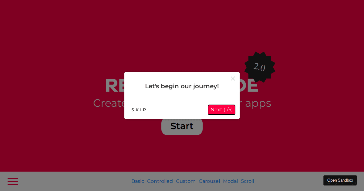 React Joyride Demo Codesandbox