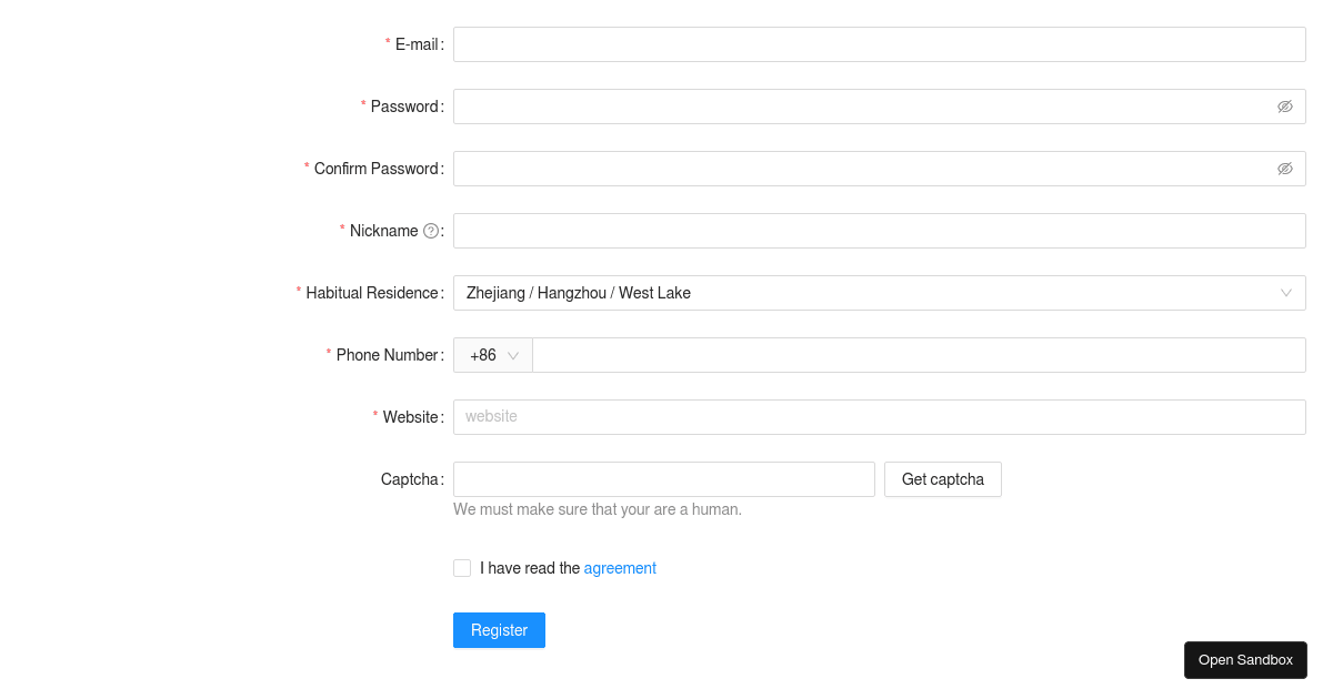 Registration - antd@4.13.1 - Codesandbox