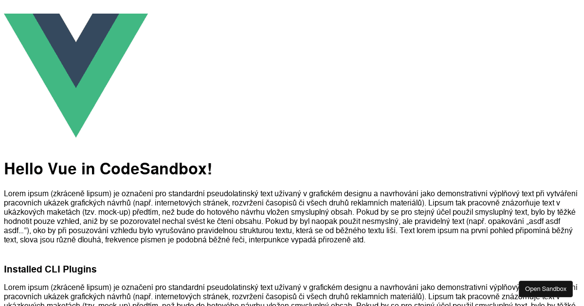Vue Template - Codesandbox