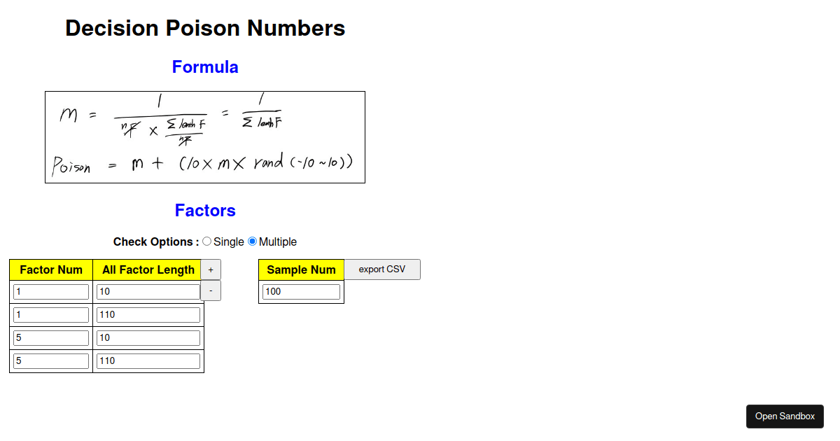 Decision of Poison data number - Codesandbox
