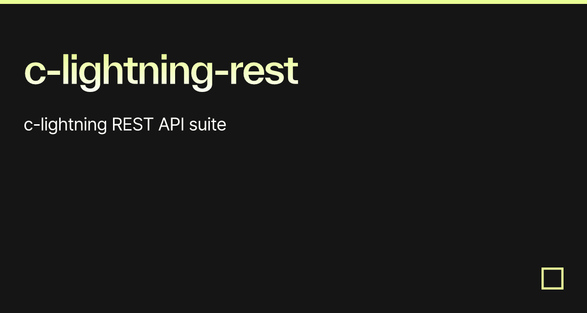 c-lightning-rest - Codesandbox