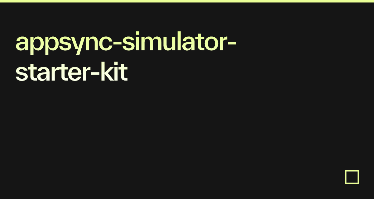 appsync-simulator-starter-kit - Codesandbox