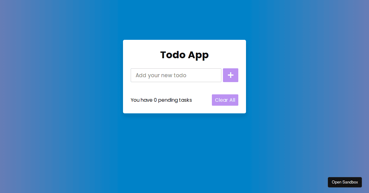 Todo App Using Html Css And Js Codesandbox