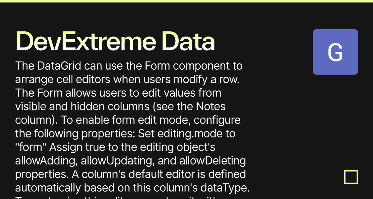 DevExtreme Data Grid (forked) - Codesandbox