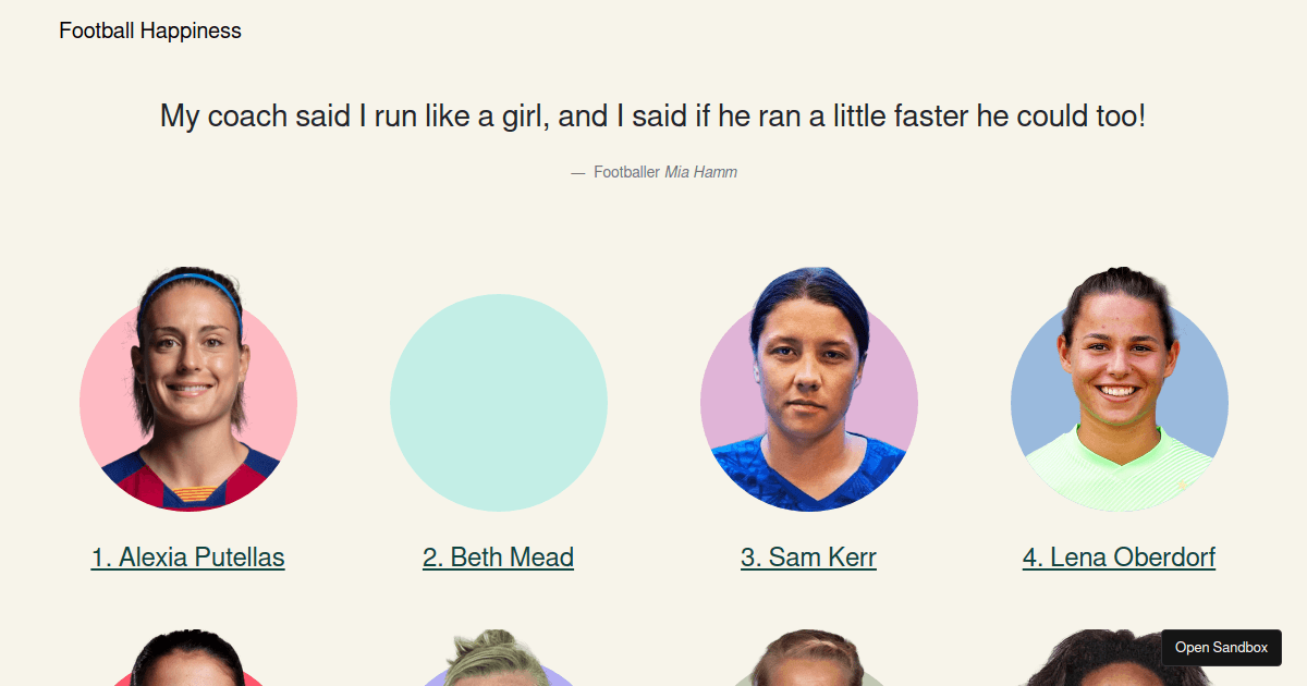 football-happiness - Codesandbox