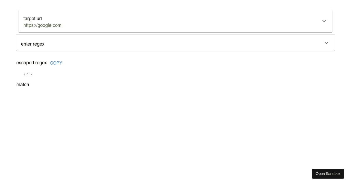 Regex Test And Escape Codesandbox