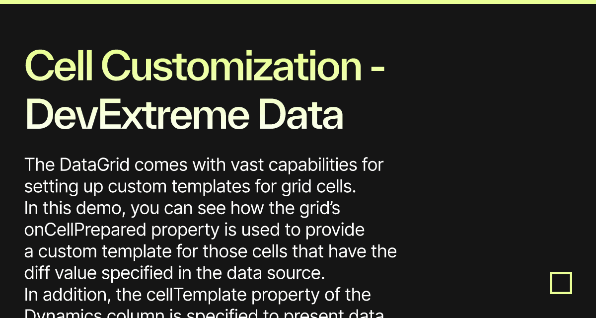 Cell Customization - DevExtreme Data Grid - Codesandbox