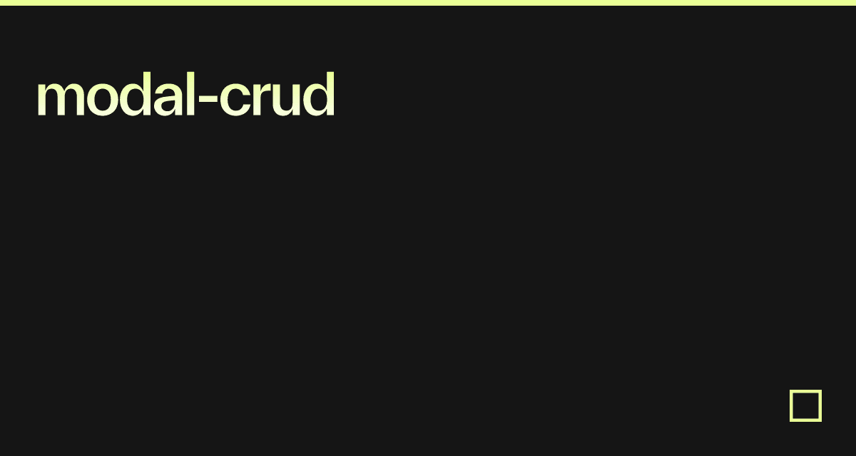 modal-crud - Codesandbox