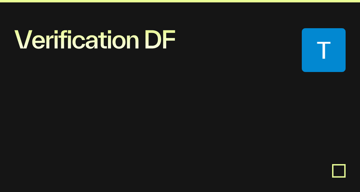 Verification DF - Codesandbox
