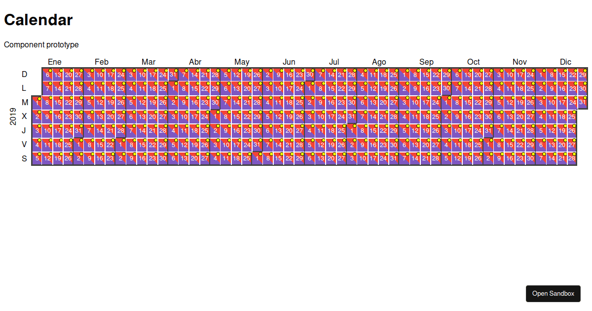 react-calendar-heatmap basic demo - Codesandbox