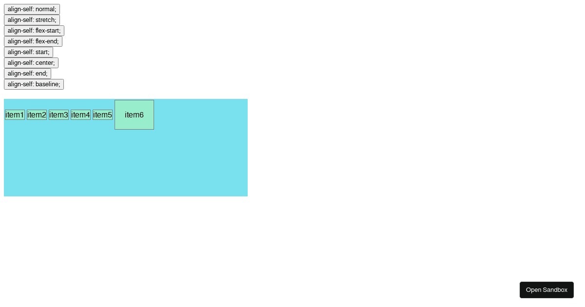 Flexbox align-self - Codesandbox Flexbox align-self - Codesandbox