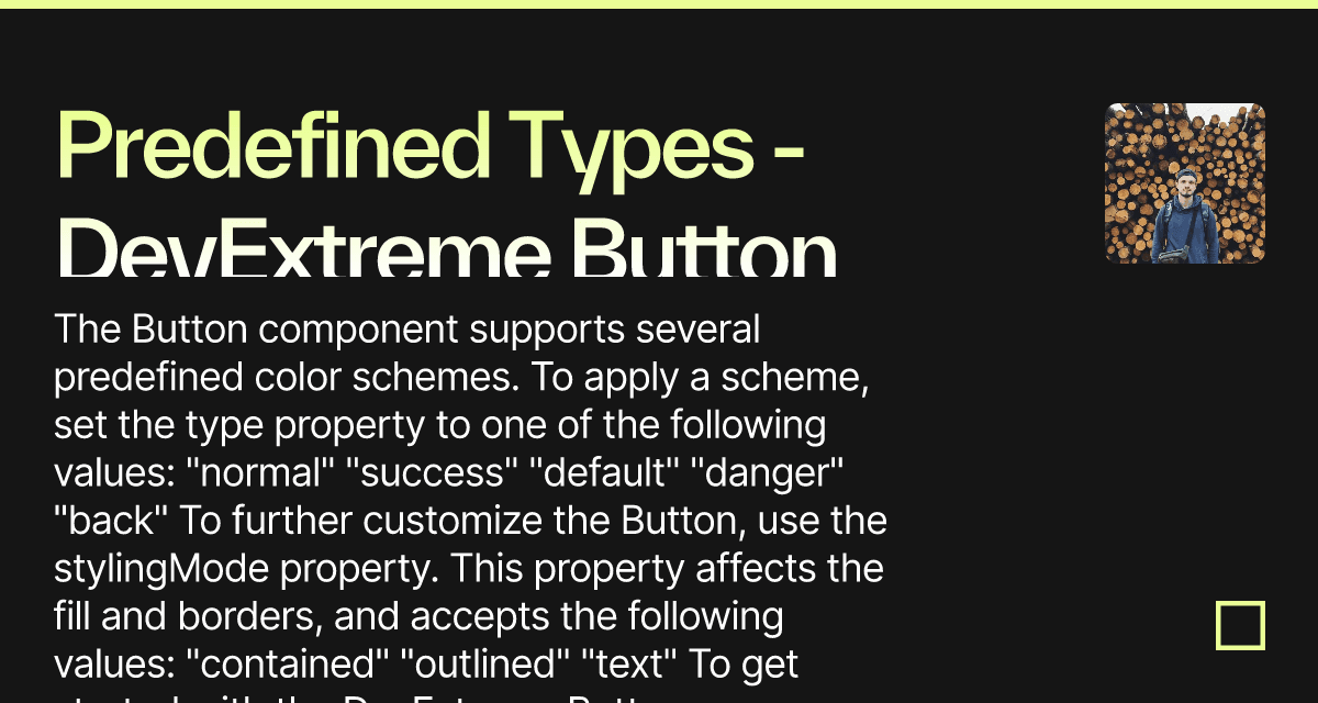 Predefined Types - DevExtreme Button (forked) - Codesandbox