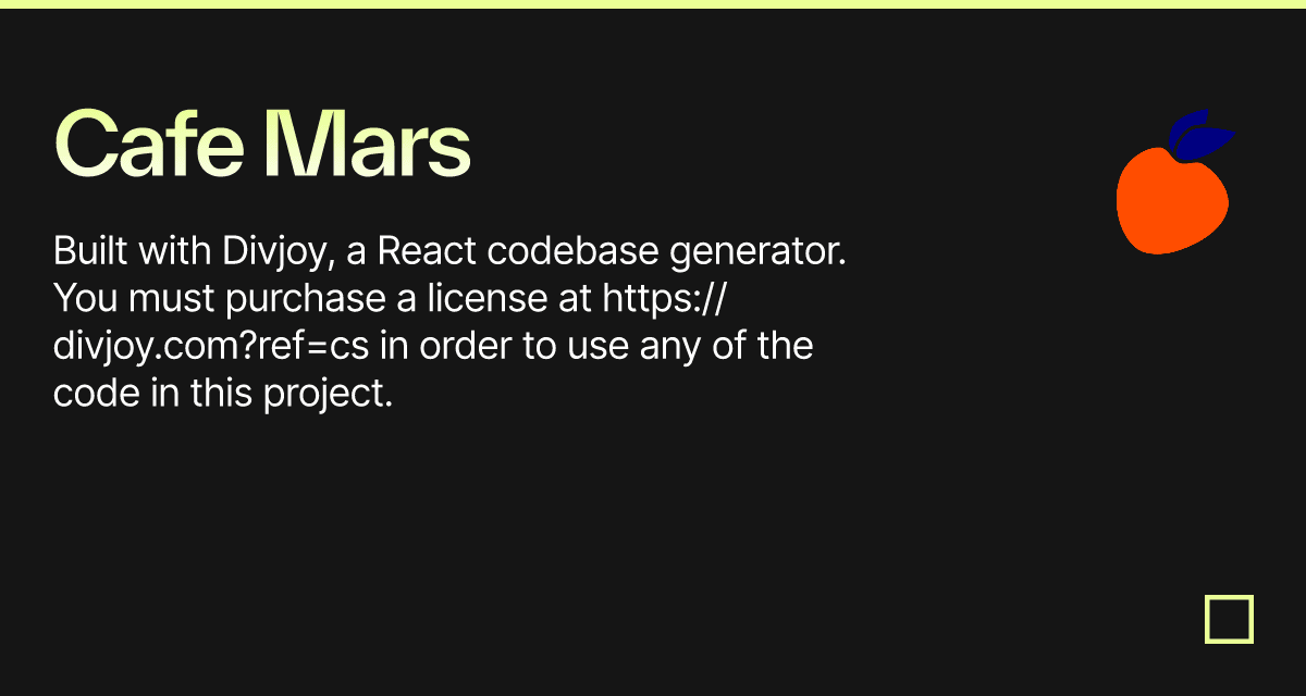 Cafe Mars - Codesandbox